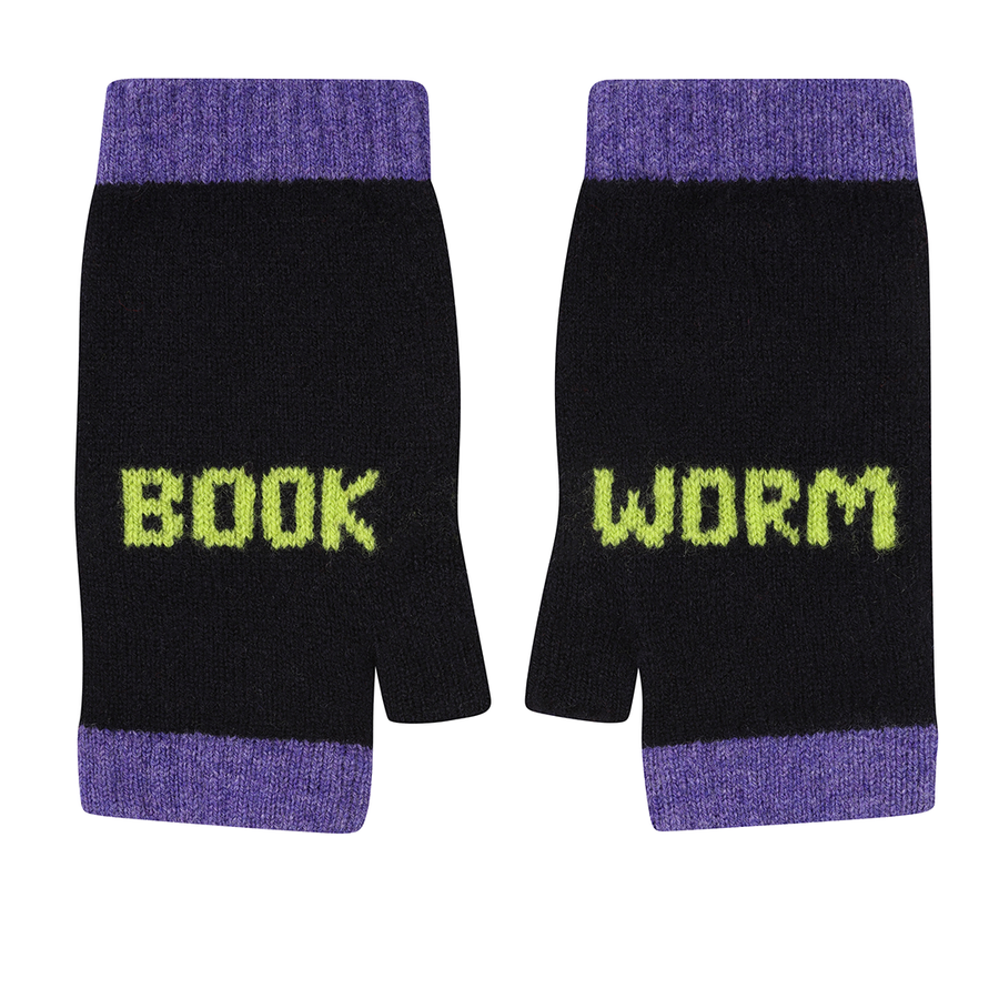 Women's Prize Book Worm Mittens – Black & Beech