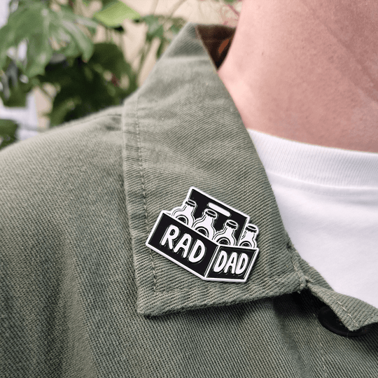 RAD DAD Beer Enamel Pin – Black & Beech
